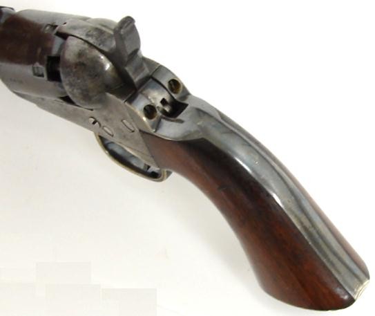 Colt 1849 Pocket revolver with 90% blue on barrel. Cylinder scene has ...