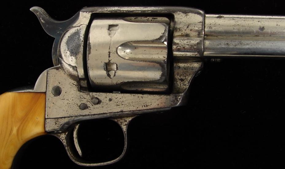 Colt Single Action .44-40 caliber revolver with etch barrel and ivory ...