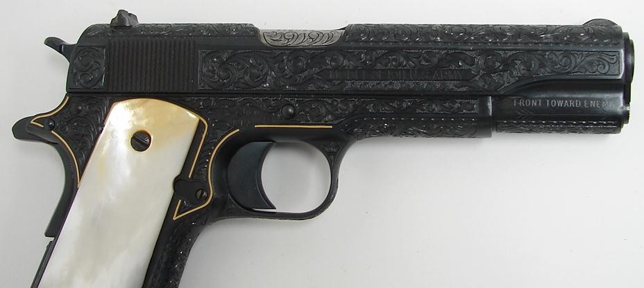 Colt 1911 .45 ACP caliber pistol. Beautiful custom engraved U.S ...