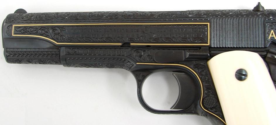 Colt 1911 .45 ACP caliber pistol. Early U.S. Army model with beautiful ...