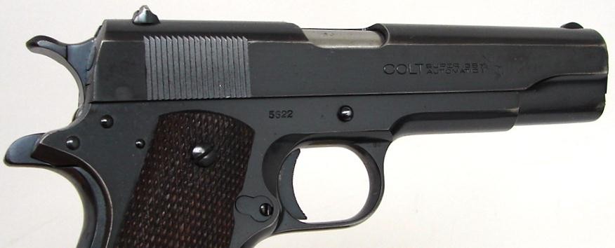 Colt Government Model .38 Super caliber pistol. Beautiful pre-war model ...