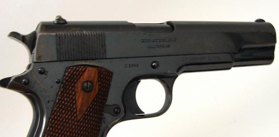 Colt 1911 .45 ACP caliber pistol. Early high luster finish Colt 1911 ...