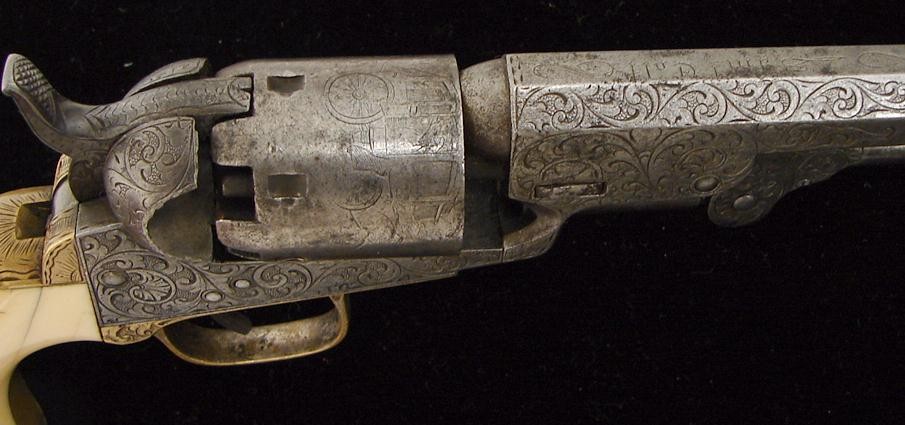 Colt Factory Engraved with Ivory grips. Good cylinder scene. 6" barrel ...