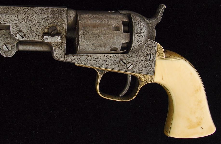 Colt Factory Engraved with Ivory grips. Good cylinder scene. 6" barrel ...