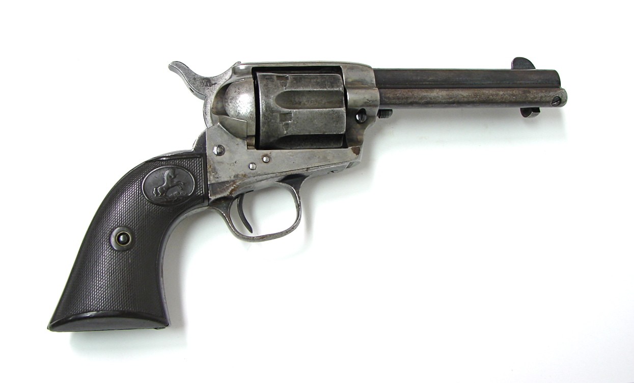 Colt SAA .45 LC caliber revolver. Transitional Variation with trigger guard number under the ...