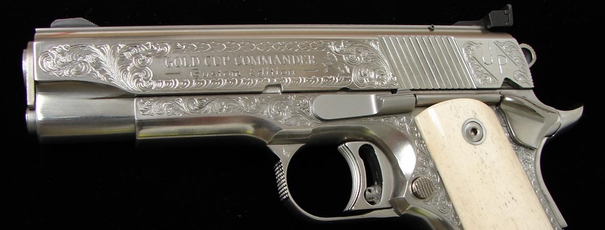 Colt Gold Cup Commander .45 ACP caliber pistol. Rare Gold Cup Commander ...
