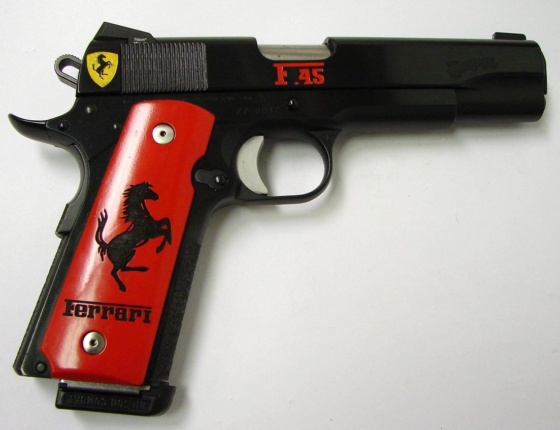 Colt Government .45 ACP caliber pistol. One of a kind "Ferrari" Colt ...