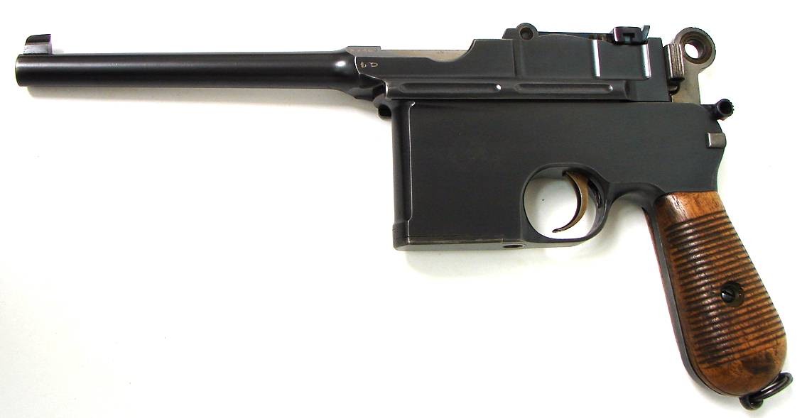 Mauser 1896 .30 Mauser caliber pistol. Flatside model. Bore is worn ...