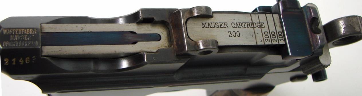 Mauser 1896 .30 Mauser caliber pistol. Flatside model. Bore is worn ...