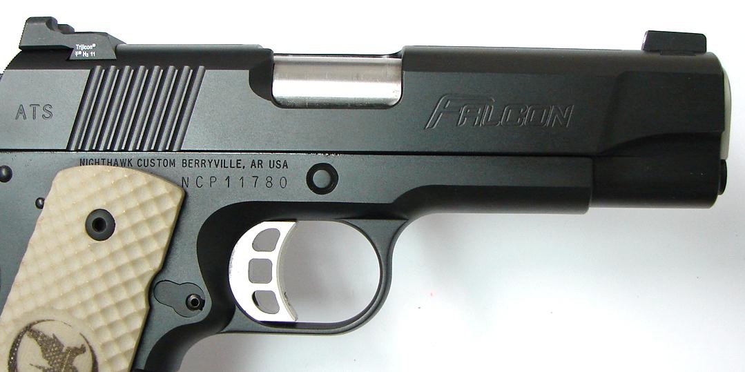Nighthawk Custom Falcon .45 ACP caliber pistol. 4" tactical carry gun ...
