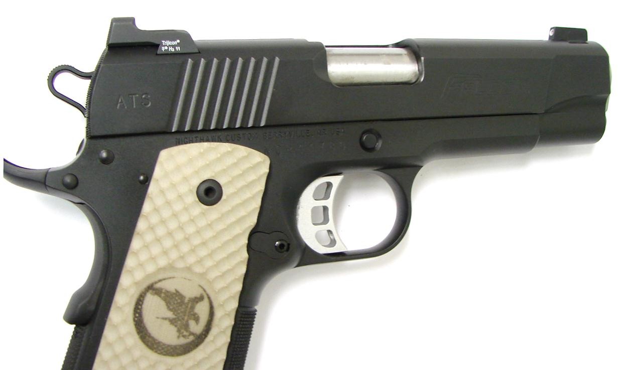 Nighthawk Custom Falcon .45 ACP caliber pistol. 4" carry model designed ...