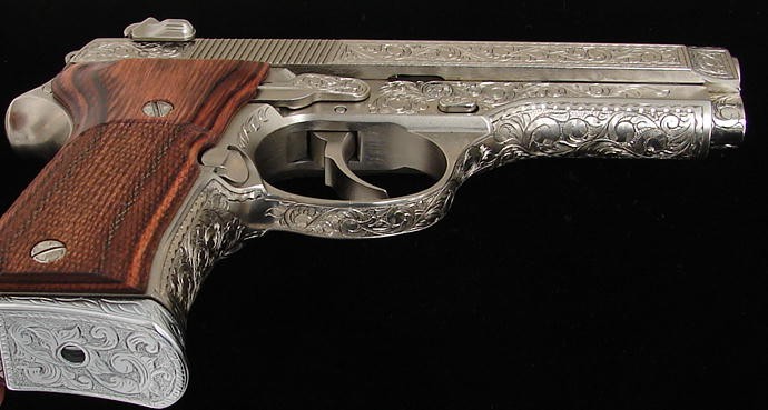 Beretta 92F Compact 9mm Para caliber pistol. Beautiful custom engraved ...