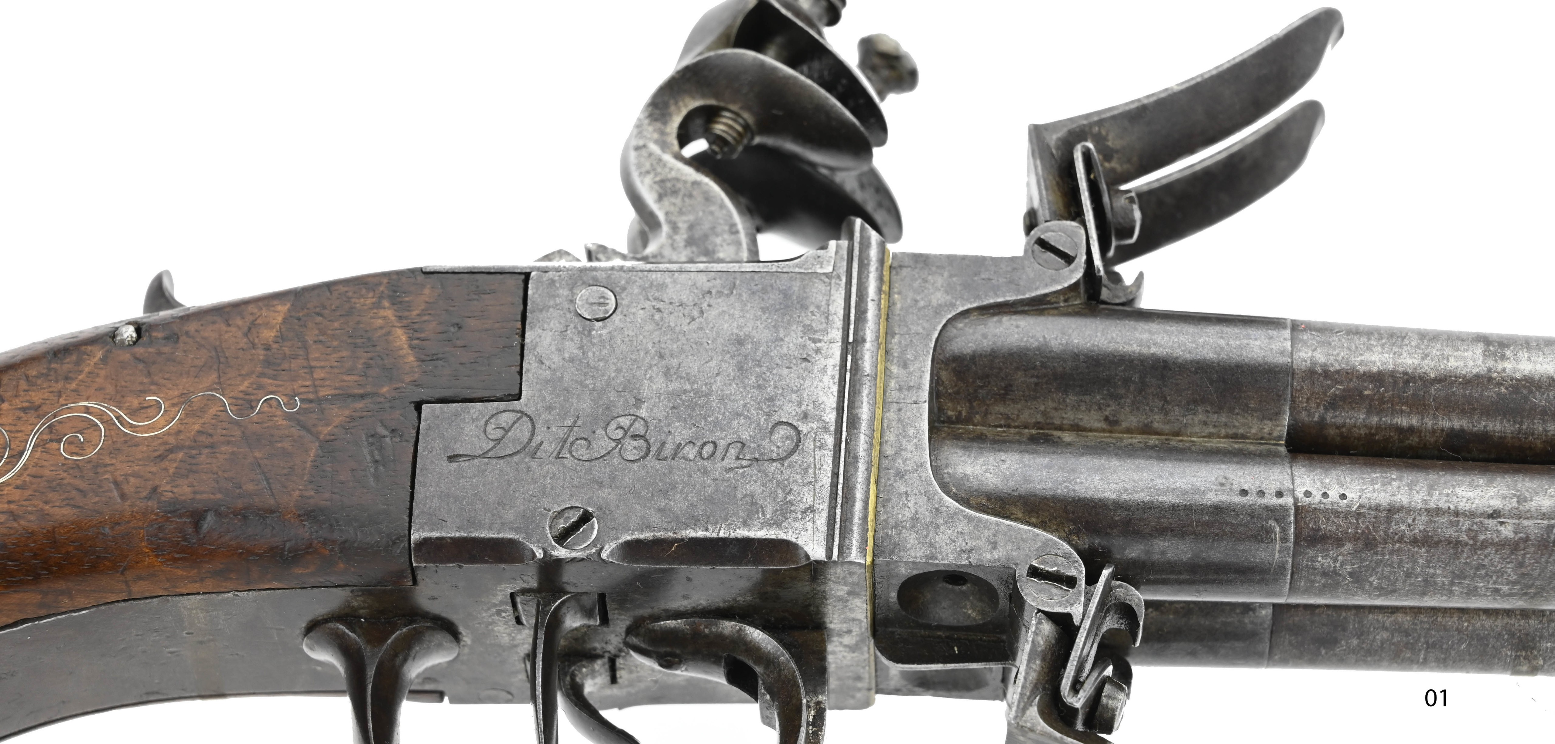 Rare Pair of Massive 4 Barrel Rotating Cluster Flintlock Pistols ...