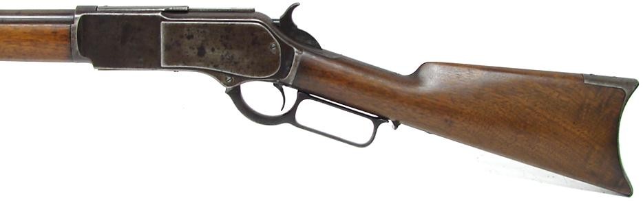 Winchester 1876 .45-75 caliber rifle with pretty blue-brown patina on ...