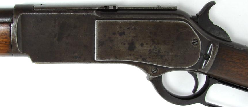 Winchester 1876 .45-75 caliber rifle with pretty blue-brown patina on ...