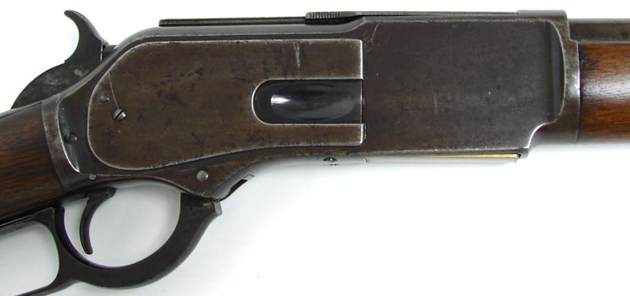 Winchester 1876 .45-75 caliber rifle with pretty blue-brown patina on ...