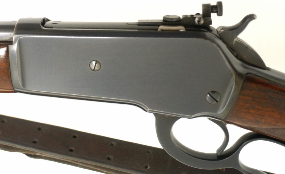 Winchester 71 .348 WCF caliber rifle. Early model 71 deluxe with long tang. 97% original blue ...