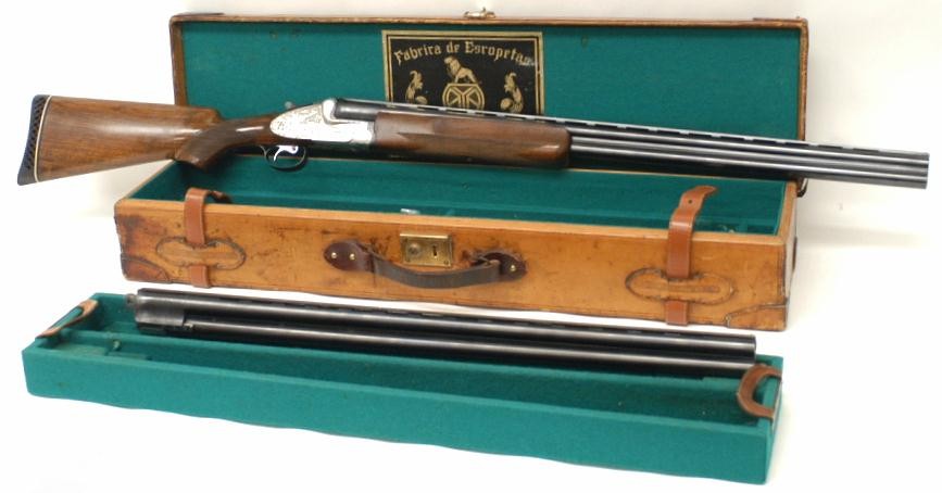 Aya 37 Super 12 gauge over/under shotgun. Merkel style 2 barrel set ...