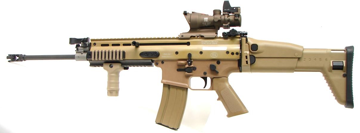 FN Scar 16S 5.56 X 45 caliber rifle. Scar Light Model with Trijicon ...