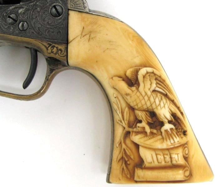 Manhattan Navy Model pair of factory engraved revolvers with carved ...