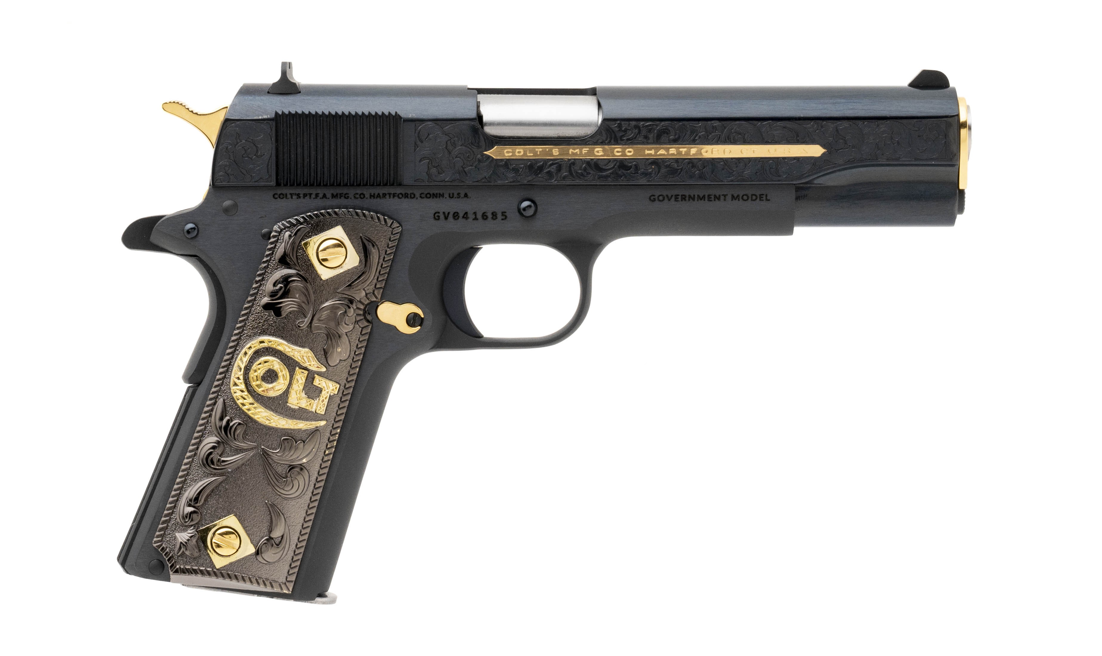 Colt Custom Government Engraved Pistol .38 Super (C18625) New ...