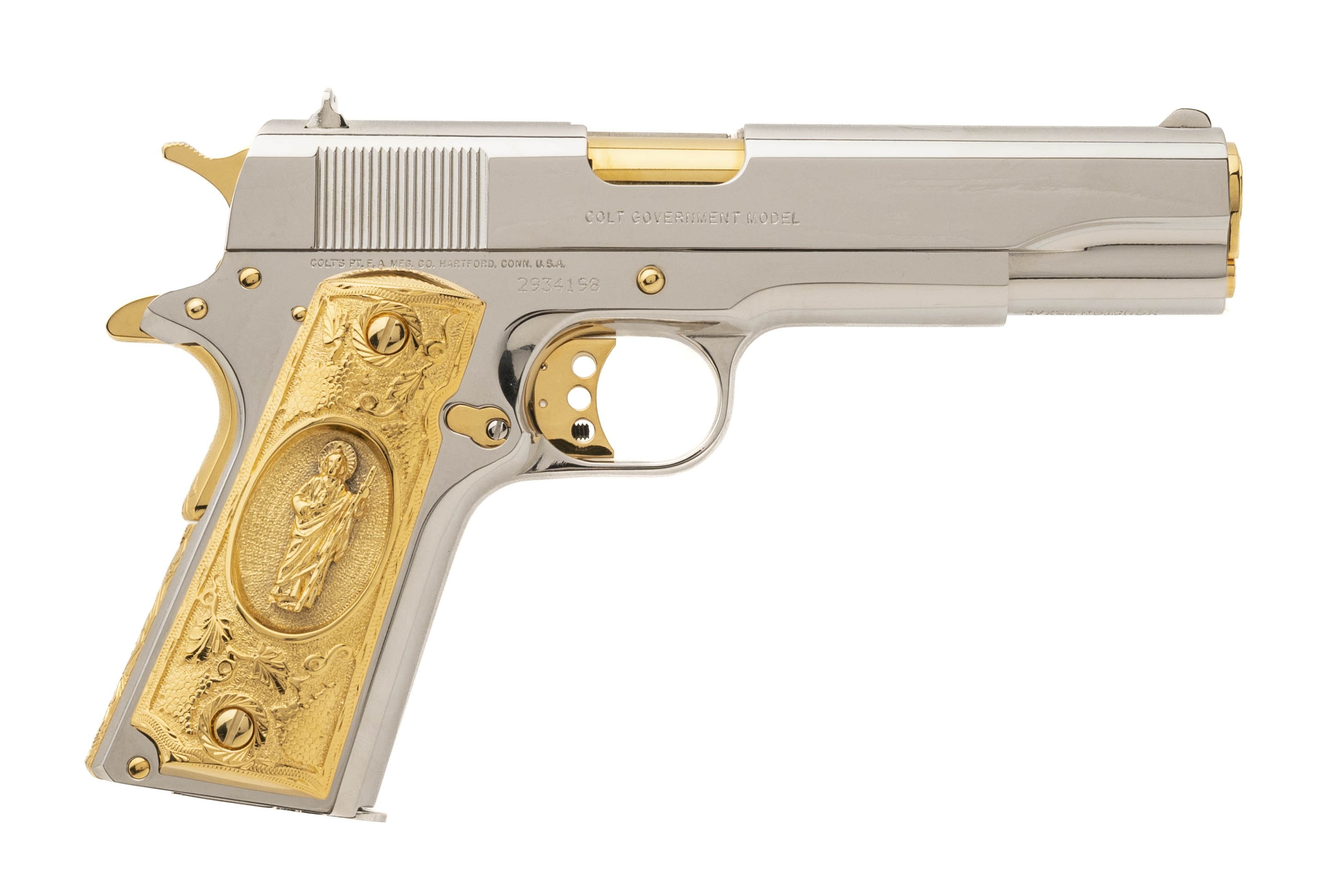 Colt Government Custom Nickel & Gold .38 Super (C19542) Consignment ...