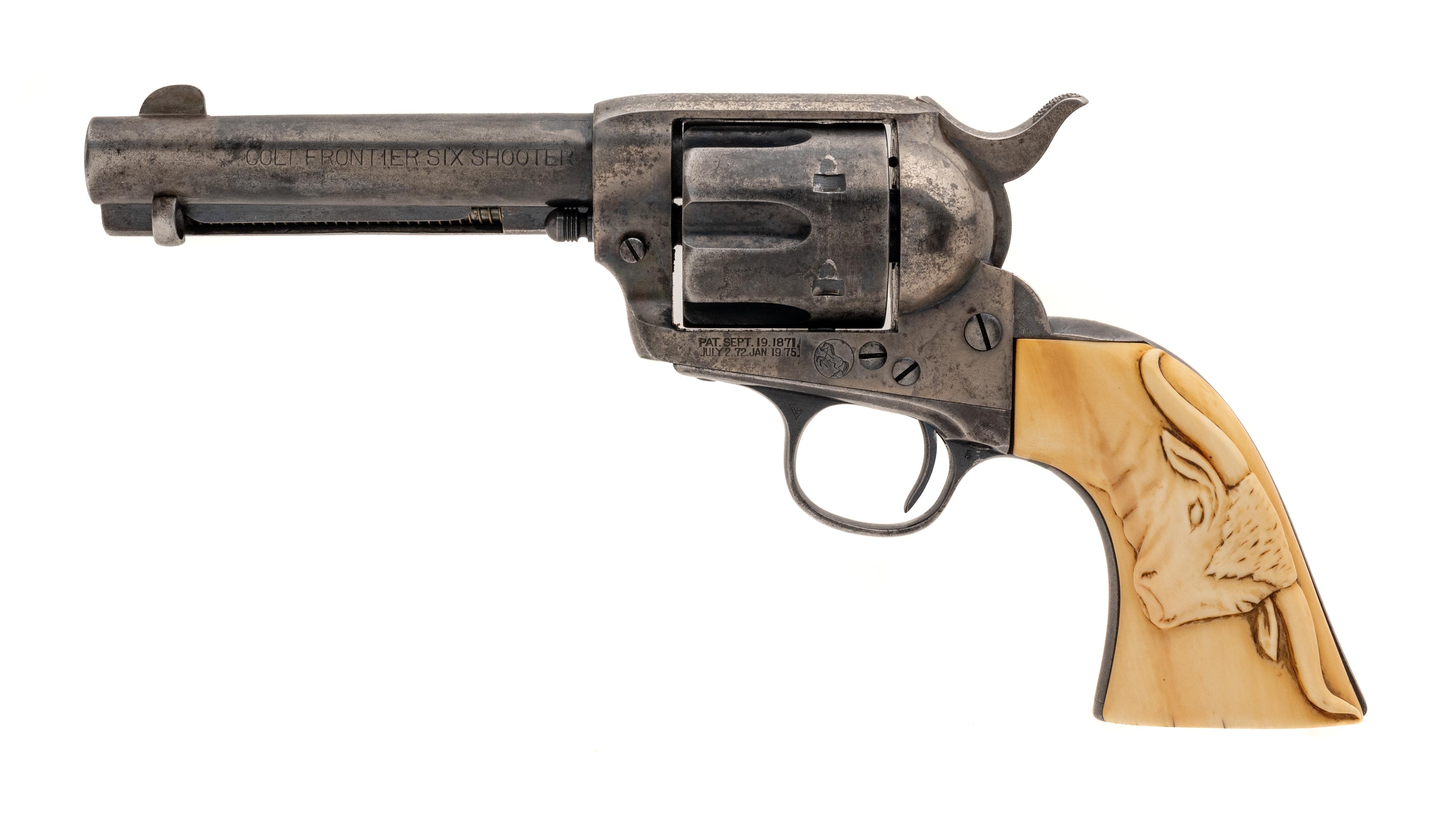 Colt Single Action Army w/ Carved Ivory Steer Head Grips (C18133 ...