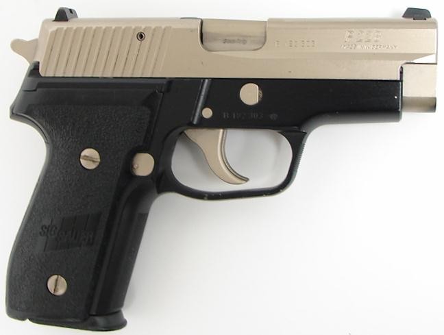 Sig-Sauer P228 9mm Para caliber pistol. 2-tone finish with nickel ...