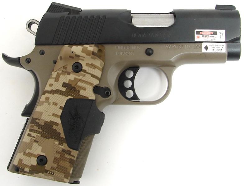 Kimber Ultra Covert II .45 ACP caliber pistol with desert tan frame ...