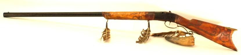 Half Stock Percussion rifle decorated in Indian style. (Decoration not ...
