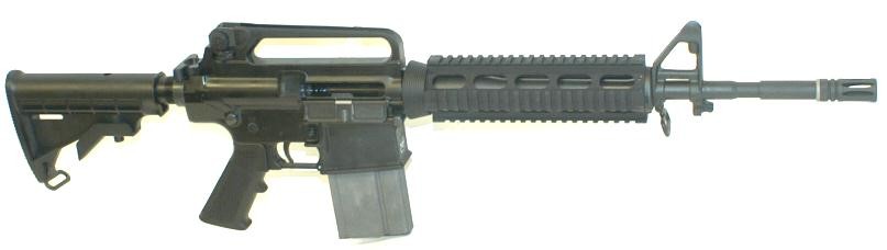 Armalite AR-10A2 .308 Win caliber rifle. M4 carbine with factory quad ...