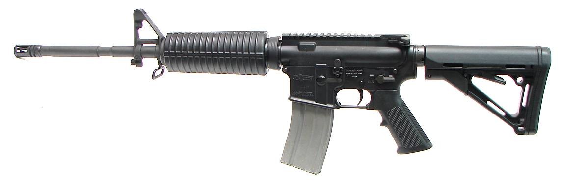 CMMG 4SA 6.8 mm caliber rifle. M4 type carbine with 16" 6.8 spc. barrel ...