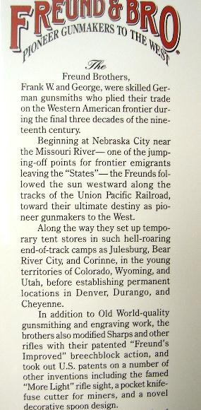 Freund & Bro - Pioneer Gunmakers to the West (iB090203) - Collectors ...