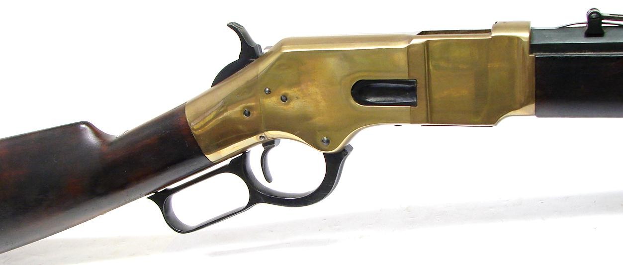 Uberti .66 Sporting rifle 44-40 caliber rifle. Brass frame yellow boy ...