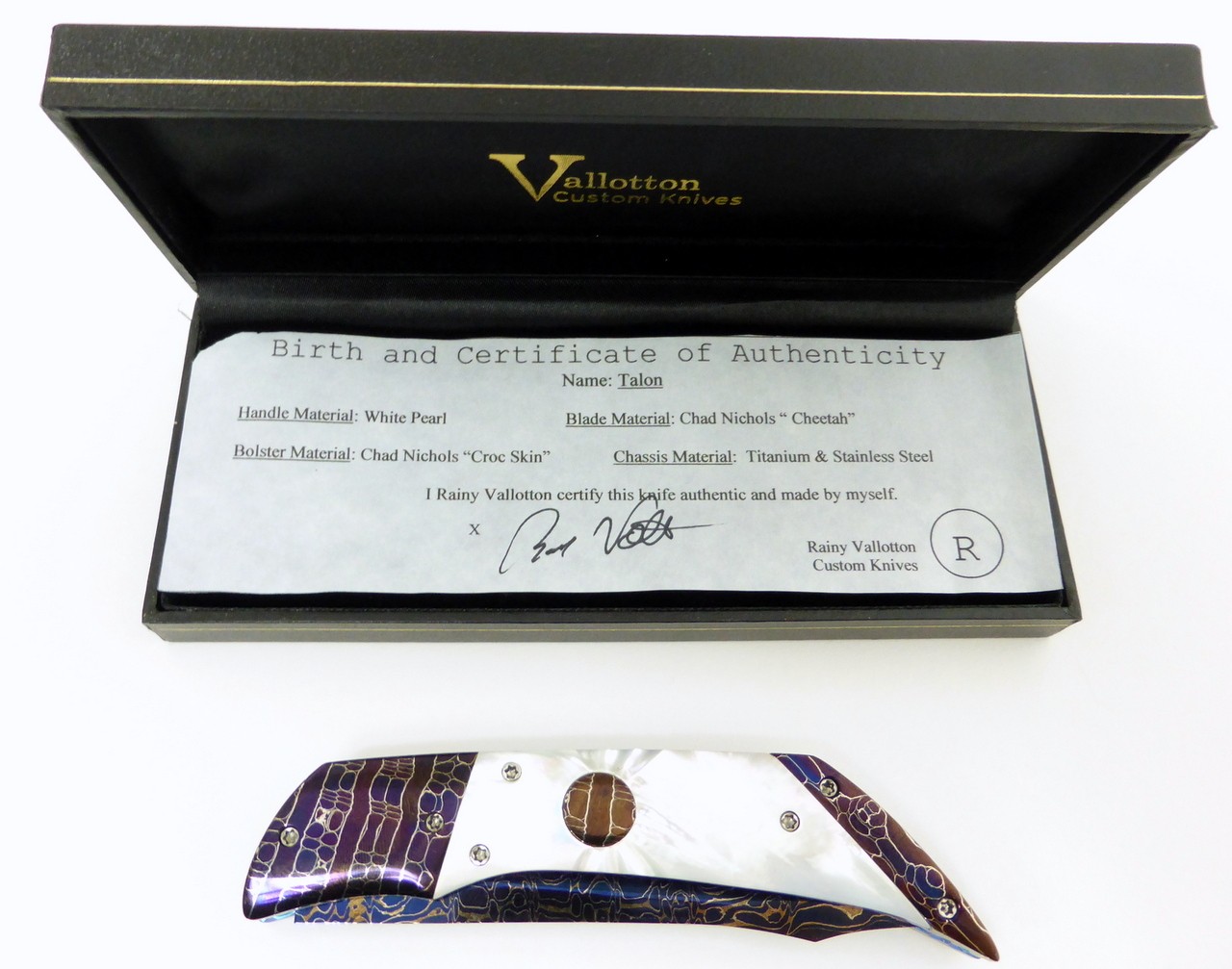 Rainny Vallotton “Talon” Custom Knife (K1470) - Collector’s Firearms