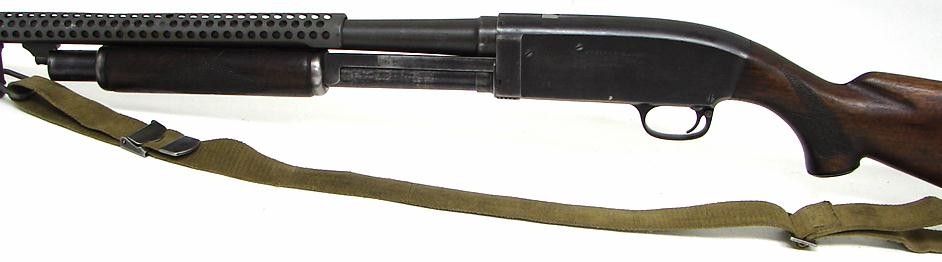 Stevens 620 12 gauge shotgun. U.S. issue riot gun with trench hardware ...