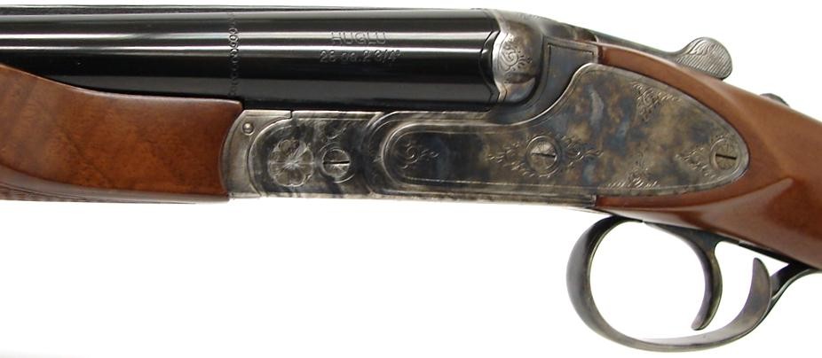 Huglu Ringneck 28 gauge shotgun. SxS field gun with engraved sideplates ...