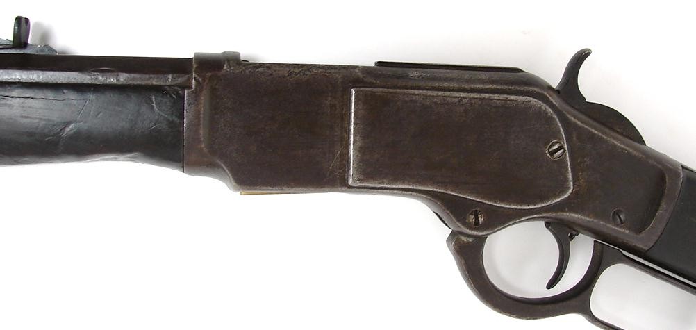 Winchester 1873 .38-40 caliber rifle. Old cowboy rifle with a very ...
