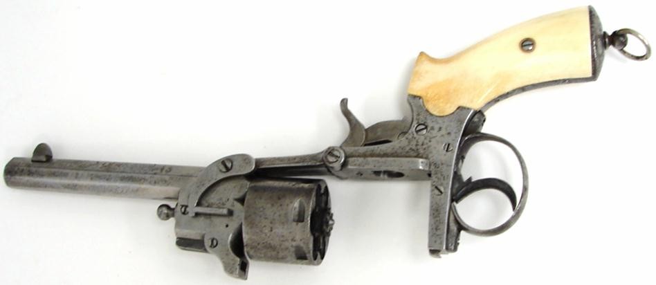 British Hills Patent revolver. Very interesting break open and ejector ...