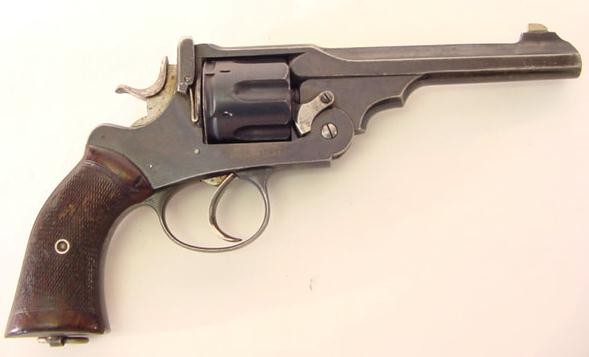Webley WG Army model 1896 revolver with square butt (unusual). Cylinder ...
