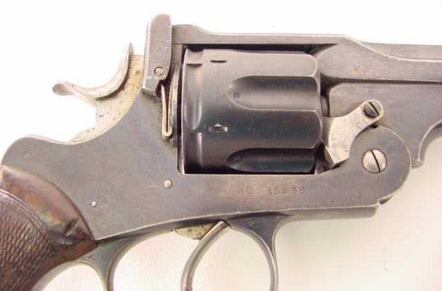 Webley WG Army model 1896 revolver with square butt (unusual). Cylinder ...