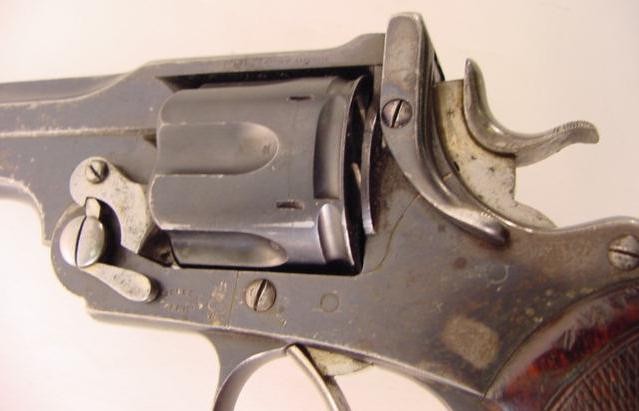 Webley WG Army model 1896 revolver with square butt (unusual). Cylinder ...