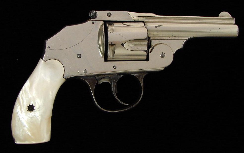 Iver Johnson .38 S&W caliber revolver. Hammerless. Factory nickel ...