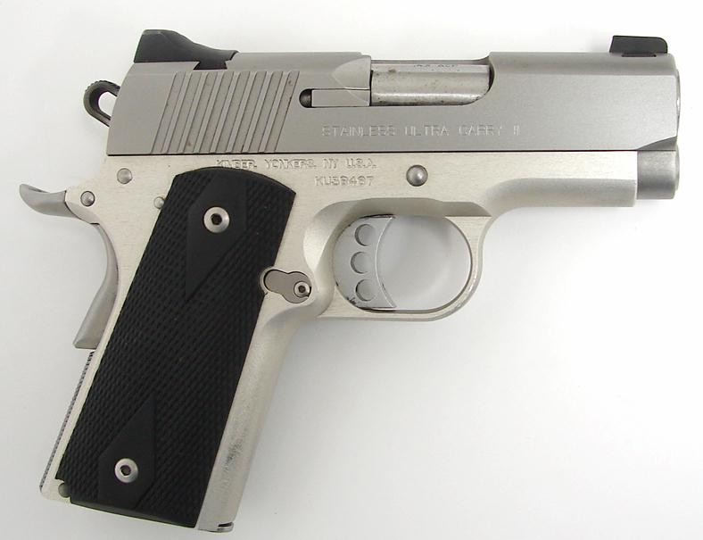 Kimber Ultra Carry II .45 ACP caliber pistol. Lightweight stainless ...