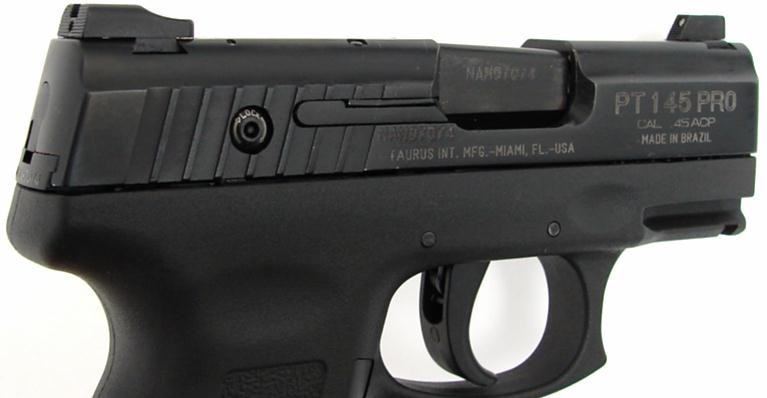 Taurus PT145 Mill Pro .45 ACP caliber pistol. Compact polymer frame ...