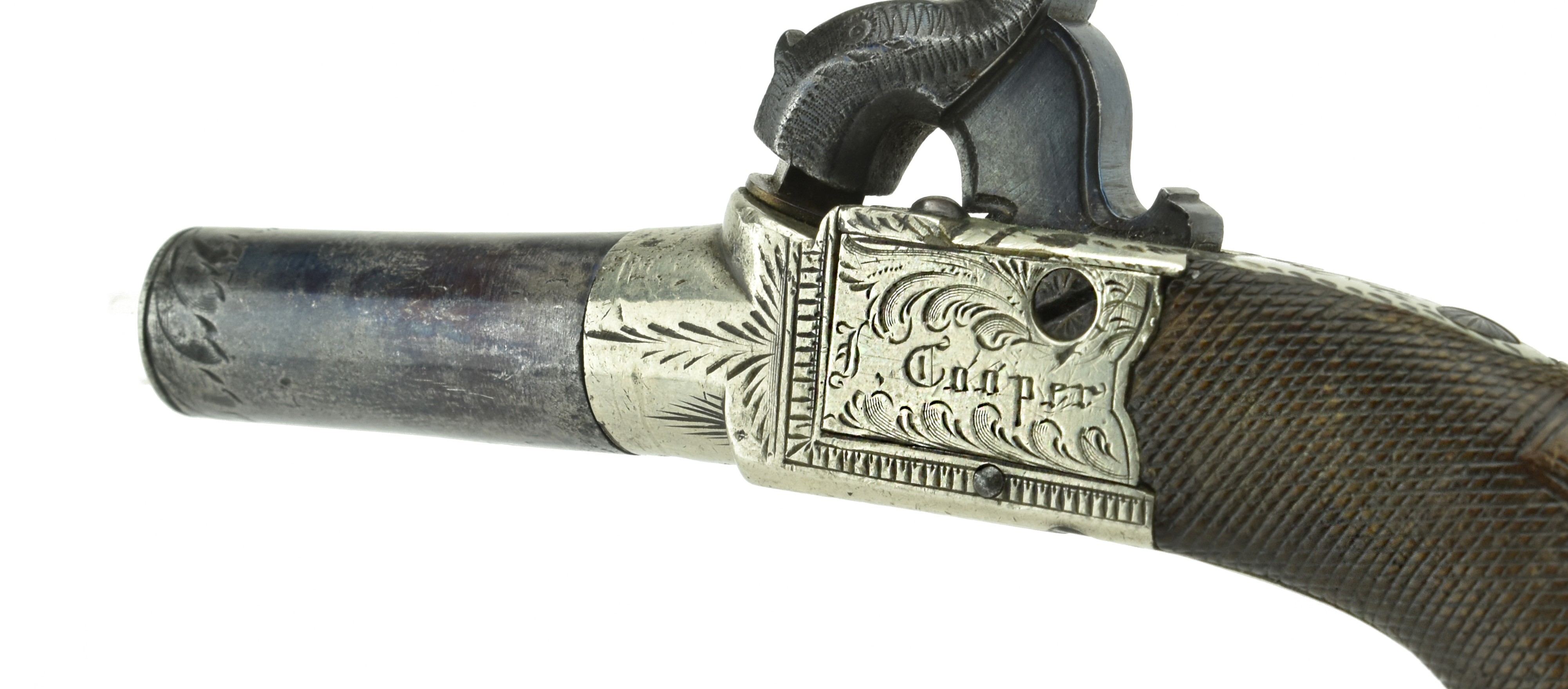 British Percussion Muff Pistol by Cooper for sale.