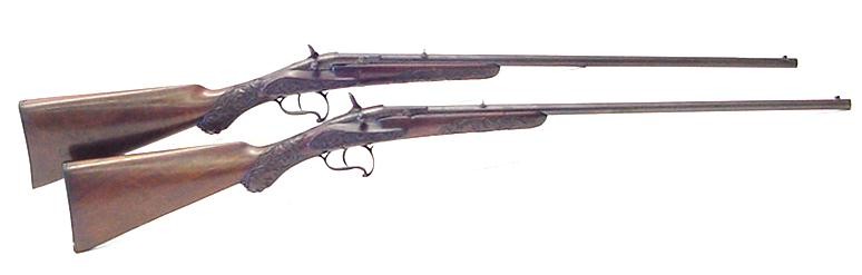 Pair of Flobert action rifles with carved stocks. (al842) - Collector’s ...