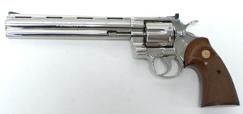 Colt Python Target 38 Special caliber revolver with factory nickel ...