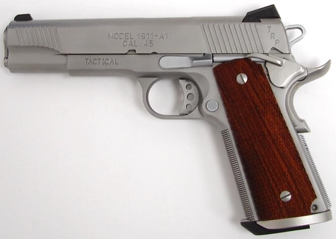 Springfield TRP .45 ACP caliber pistol. Stainless steel custom shop ...