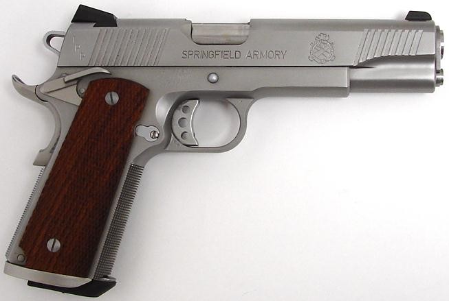 Springfield TRP .45 ACP caliber pistol. Stainless steel custom shop ...